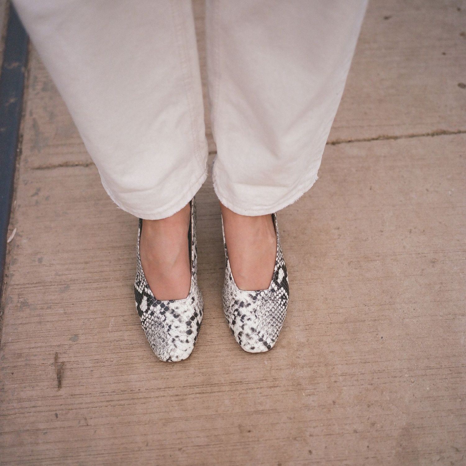 Dvora Heels, off white python pattern | Balagan Studio