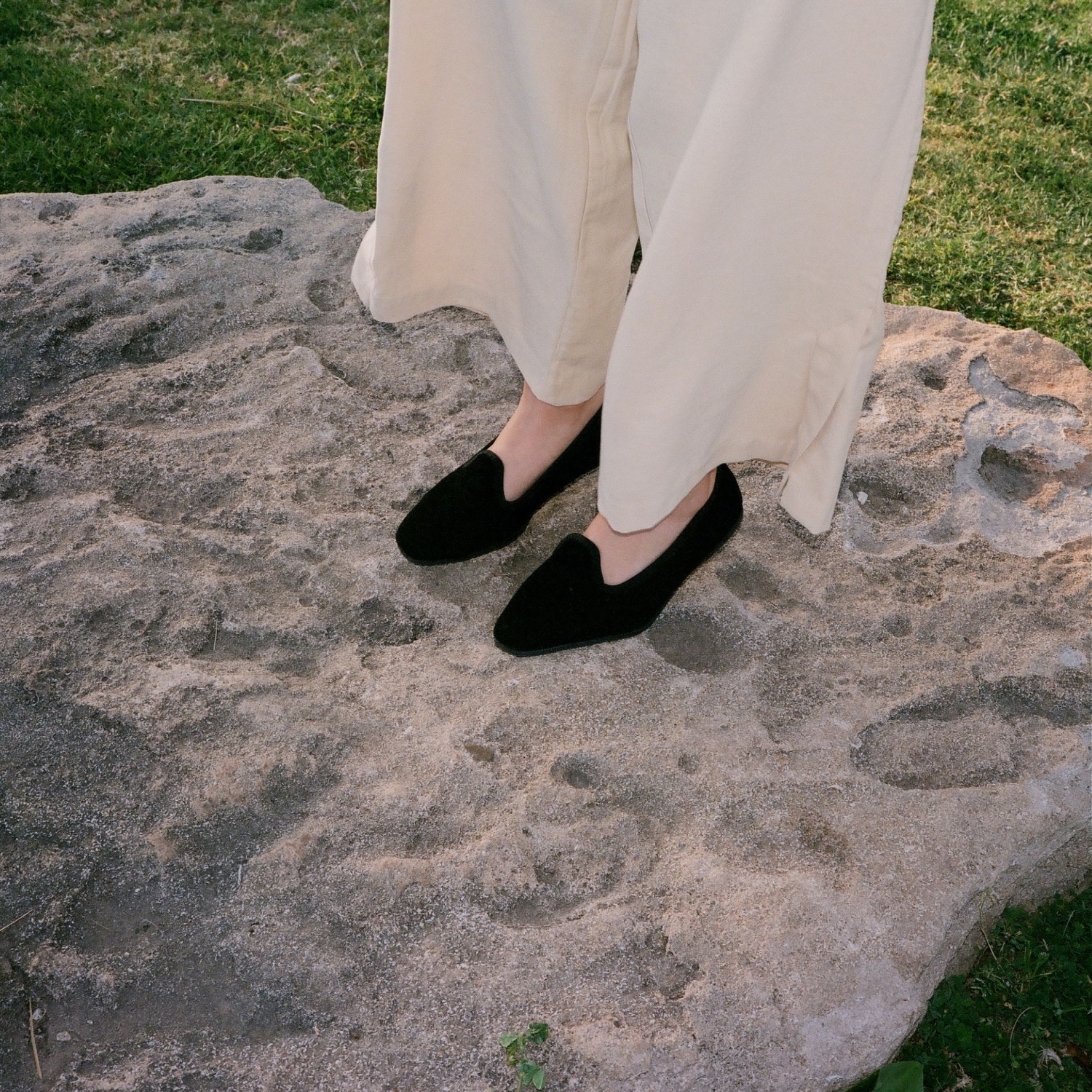 Mademoiselle loafersy, czarny welur | Balagan Studio