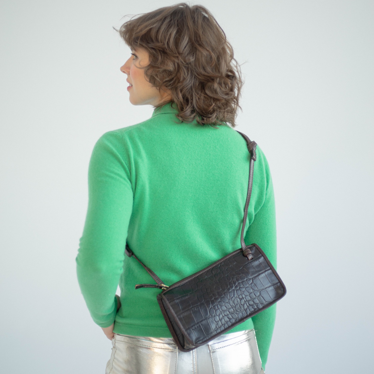 Suzanne Bag S, brown croco | Balagan Studio