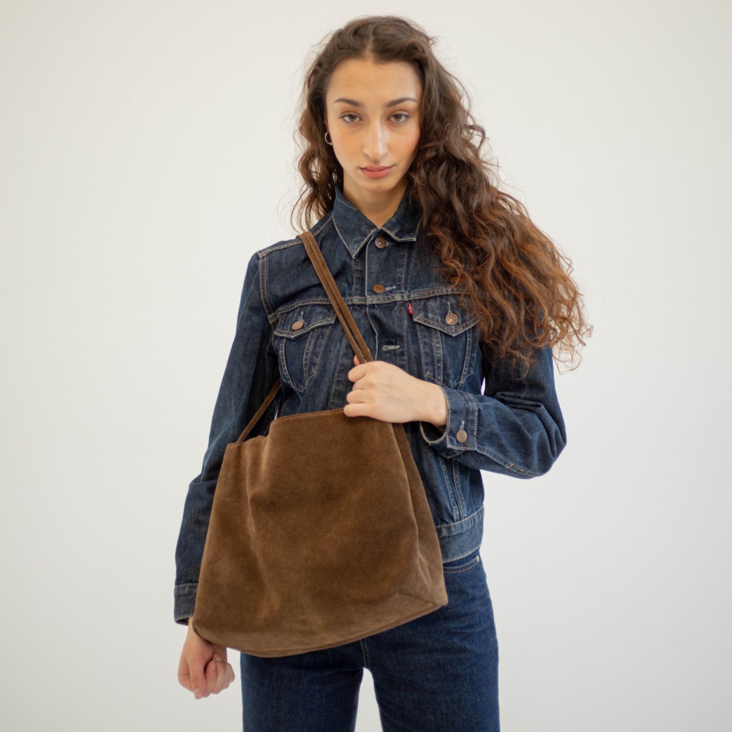 Eva torba L, mokka welur | Balagan Studio