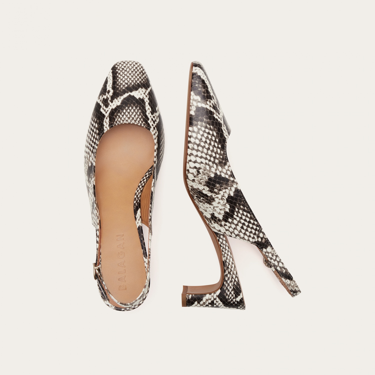 Veronica Pumps, off white python pattern | Balagan Studio