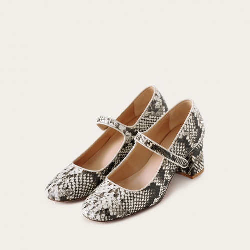 Dora High Heels, off white python pattern | Balagan Studio