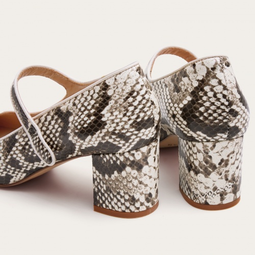 Dora High Heels, off white python pattern | Balagan Studio