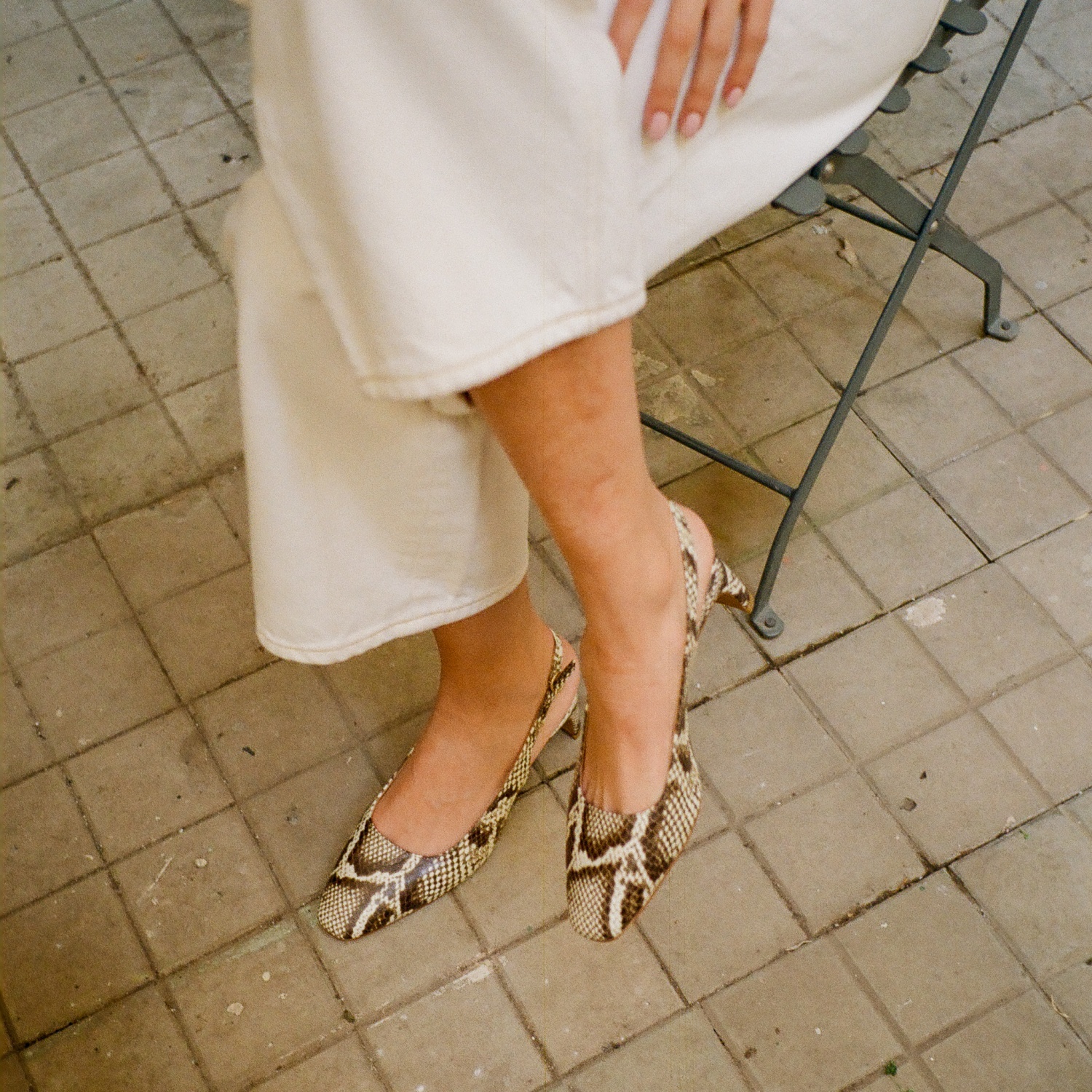 Veronica Pumps, off white python pattern | Balagan Studio