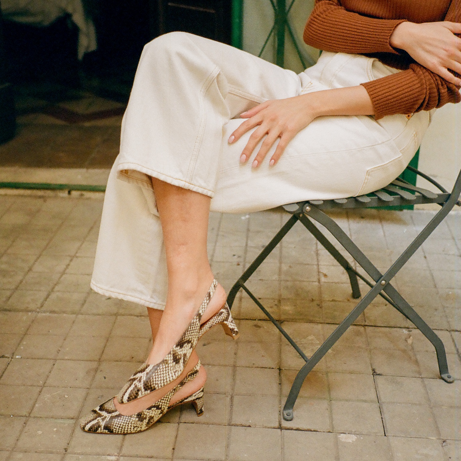 Veronica Pumps, off white python pattern | Balagan Studio