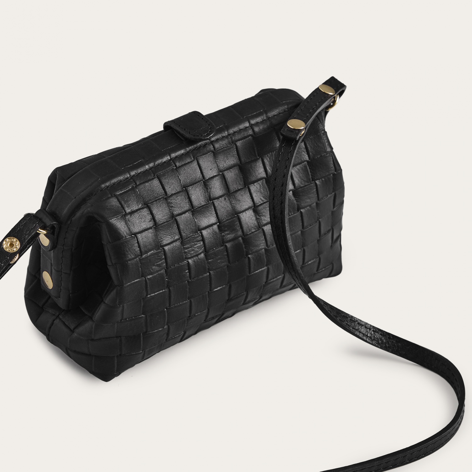 Rofe torebka S, czarna matowa plecionka OUTLET | Balagan Studio