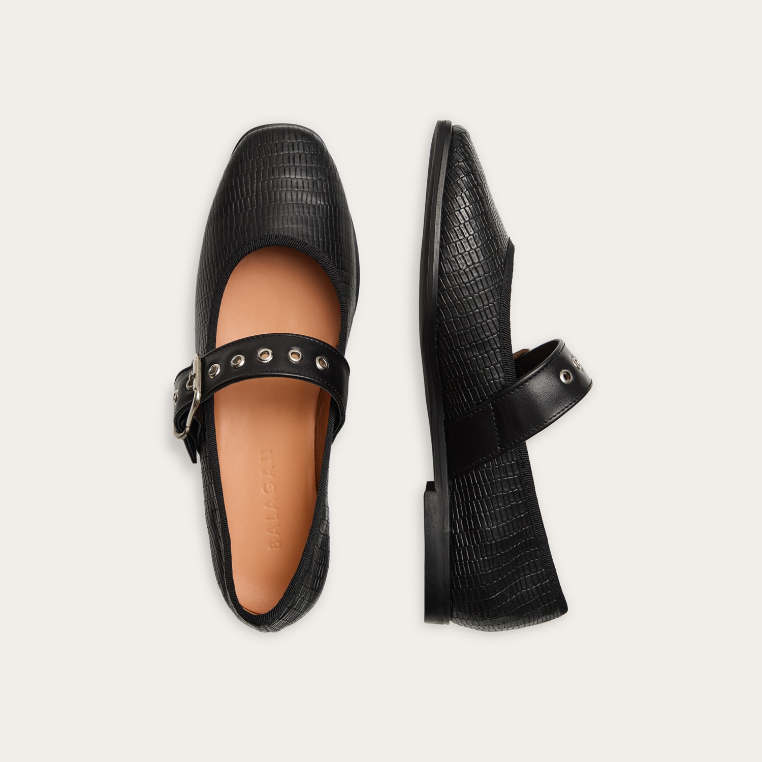 Louisine Ballerina, black lizard | Balagan Studio