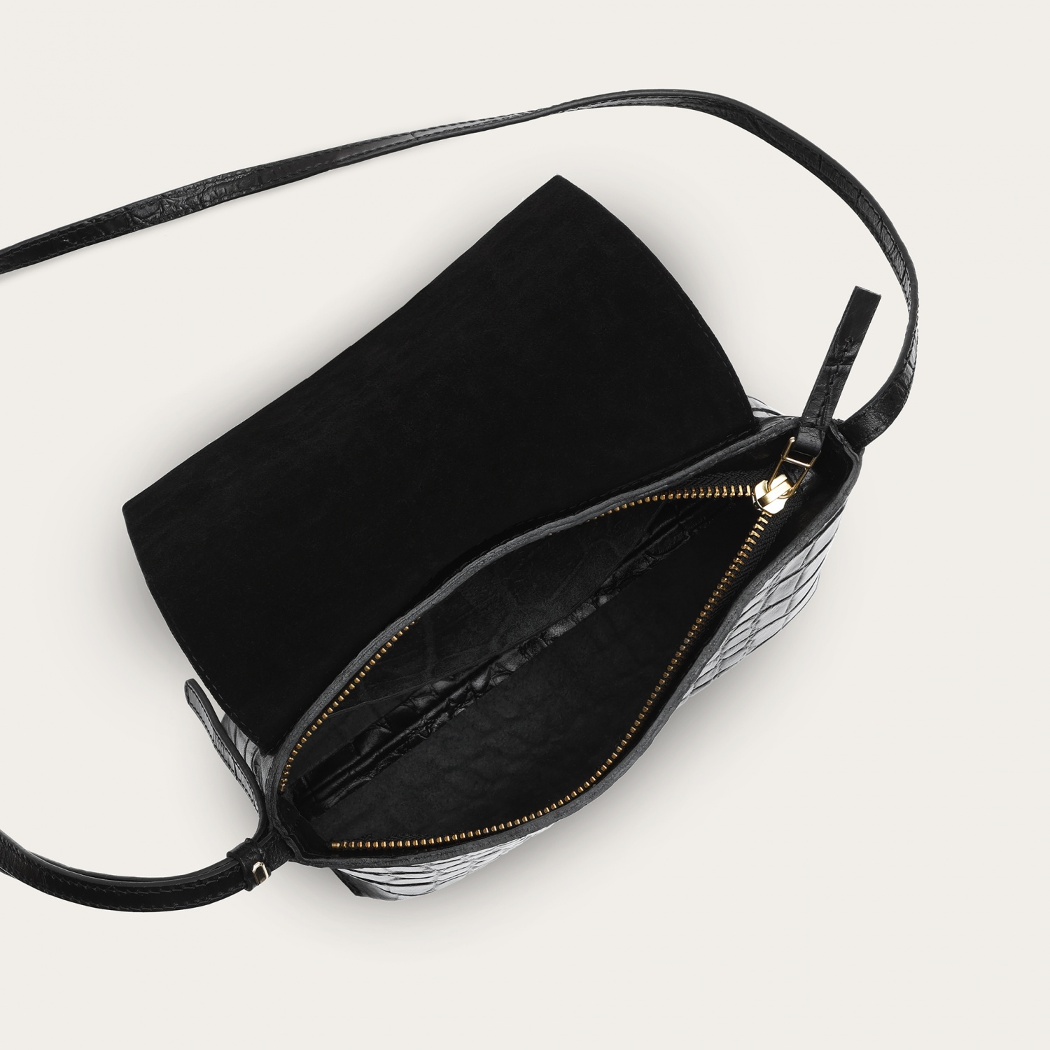 Ashley Bag S, black croco | Balagan Studio