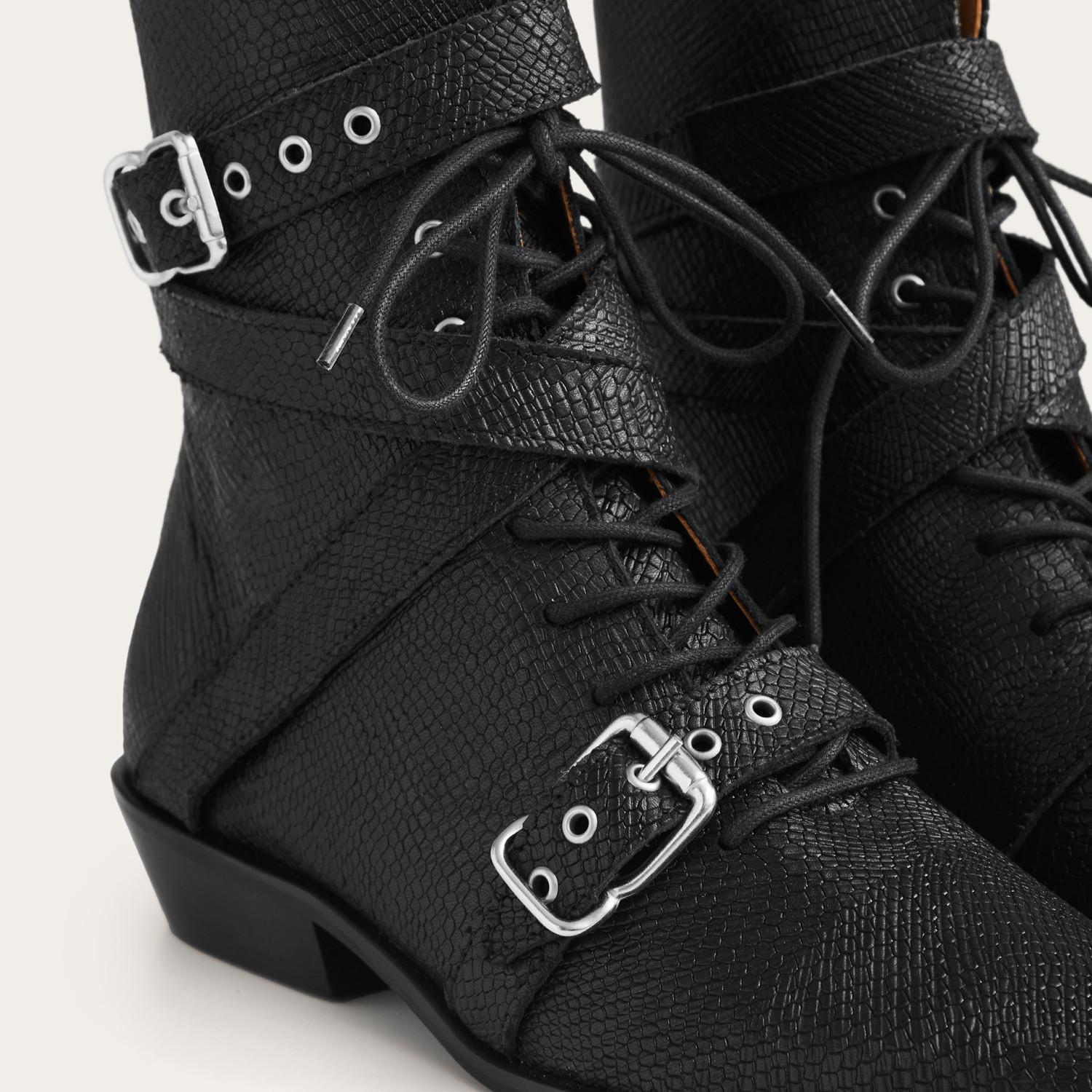 Aster Boots, black lizard pattern | Balagan Studio