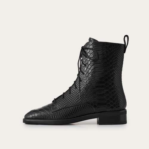 Tzava Boots, black python pattern | Balagan Studio